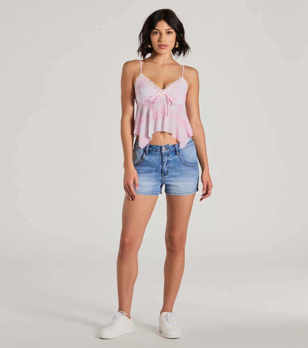 Stun The Scene V-Neck Lace Mesh Crop Top & Windsor