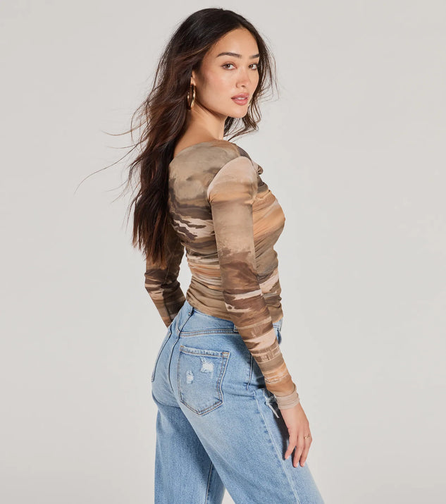 Trendy Abstract Mesh Off-Shoulder Top | Windsor Trendy Abstract Mesh Off-Shoulder Top | Windsor