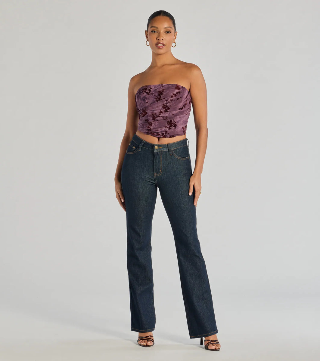 Floral Passion Ruched Cropped Corset Top & Windsor