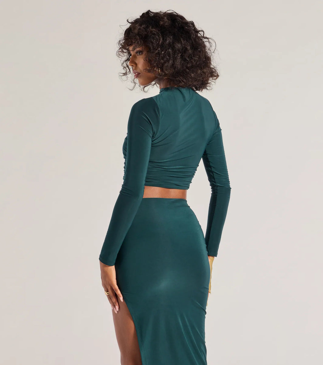 Bold Staple Long Sleeve Crop Top & Windsor