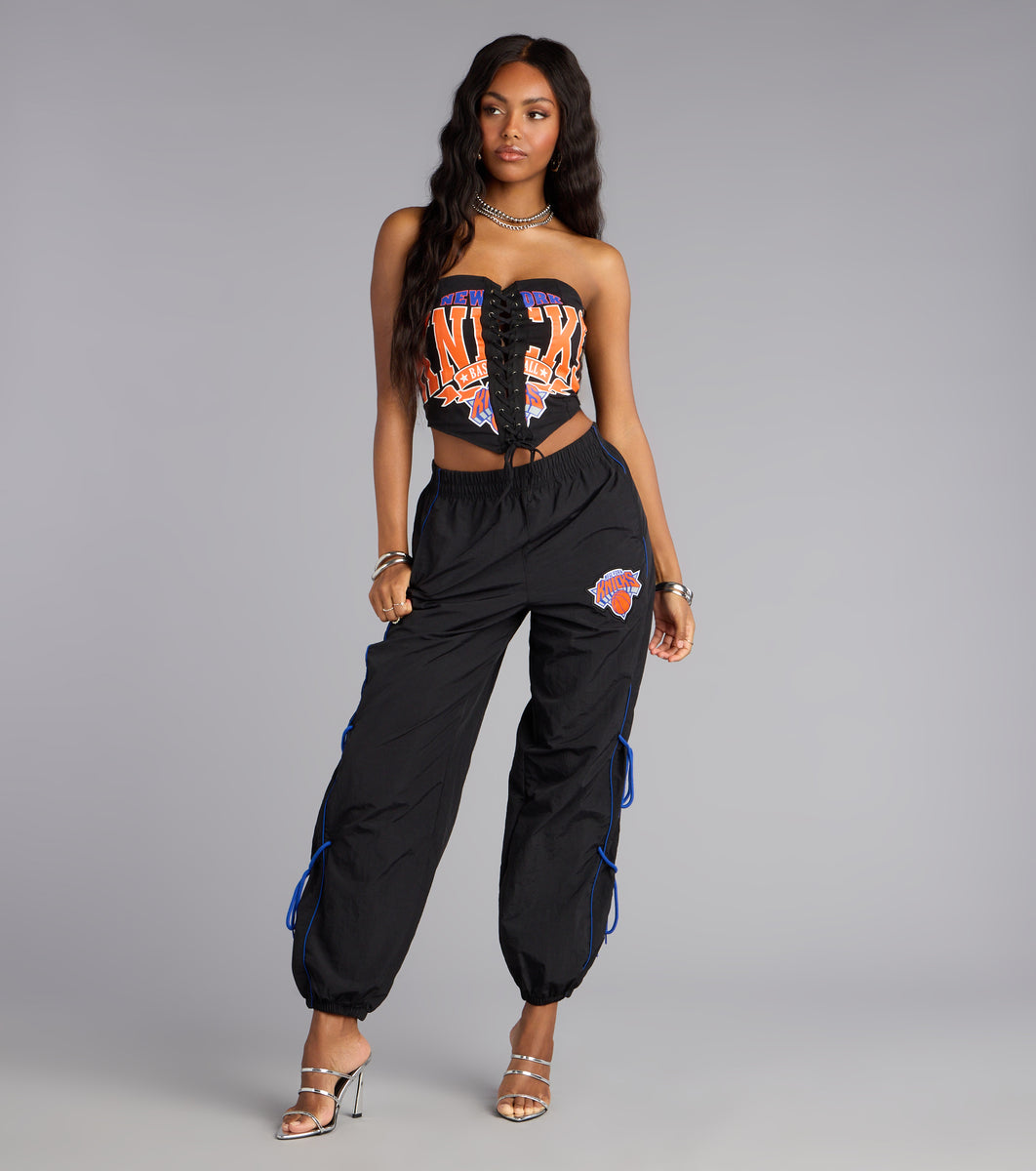 Ultra Game NBA Knicks Lace-Up Corset Top & Windsor