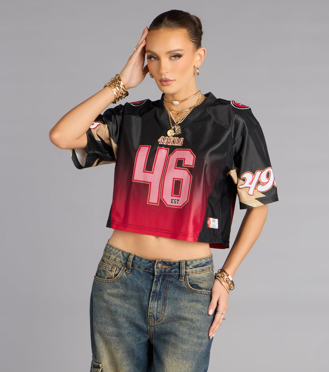 Ultra Game NFL San Francisco 49ers Mesh Crop Top & Windsor