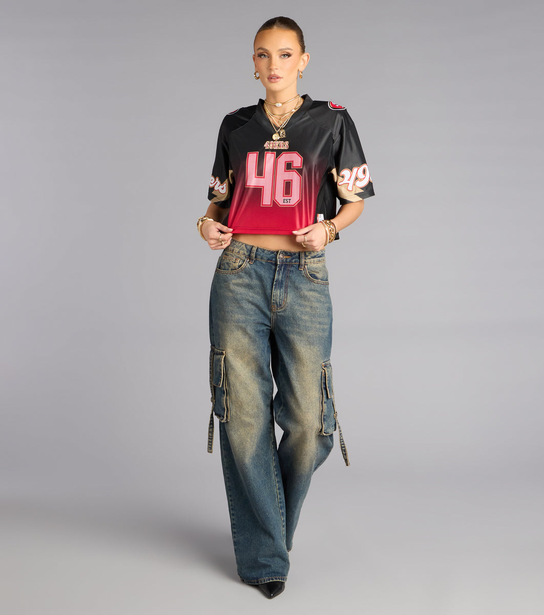 Ultra Game NFL San Francisco 49ers Mesh Crop Top & Windsor