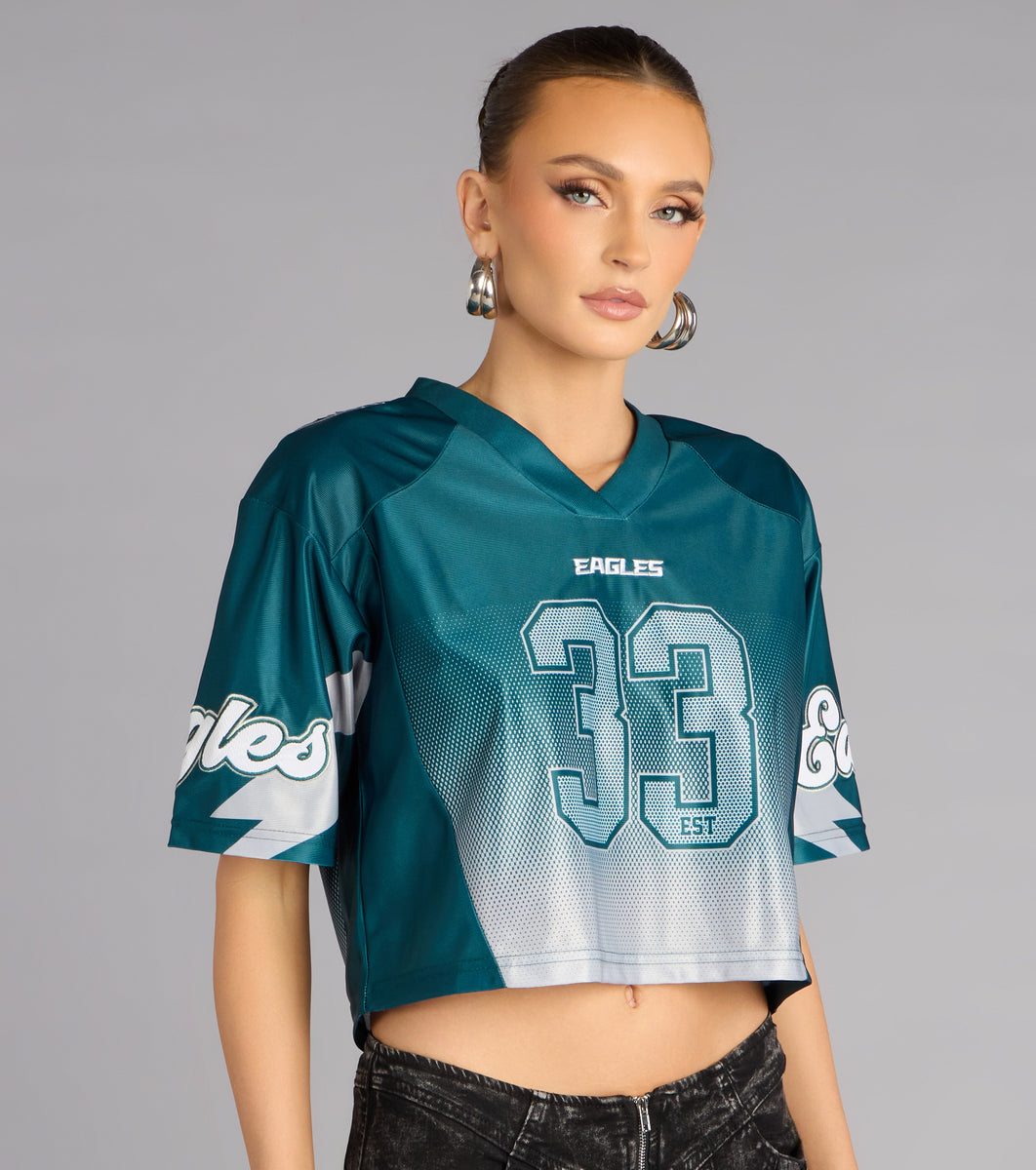 Ultra Game NFL Philadelphia Eagles Mesh Crop Top & Windsor
