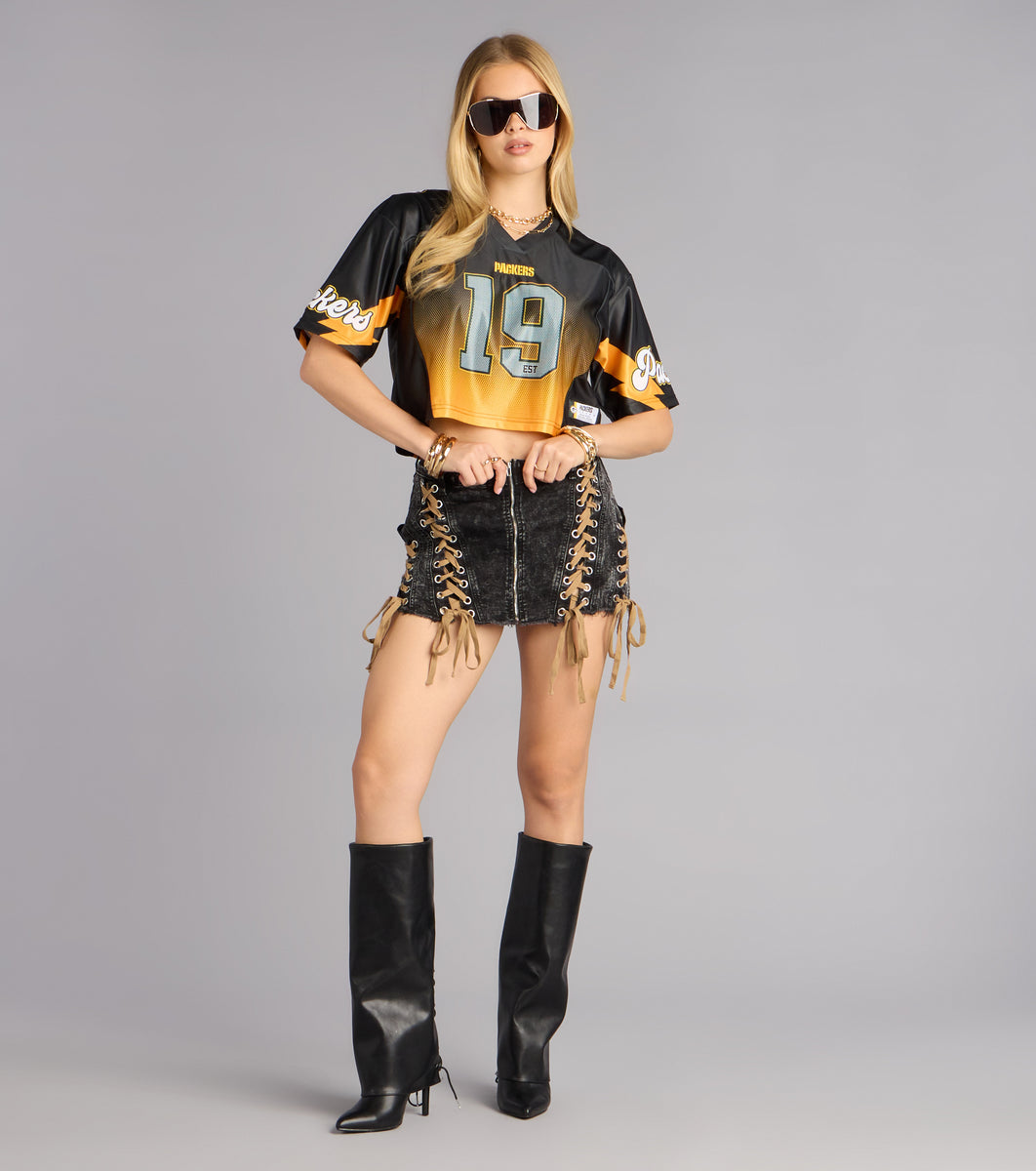 Ultra Game NFL Green Bay Packers Mesh Crop Top & Windsor
