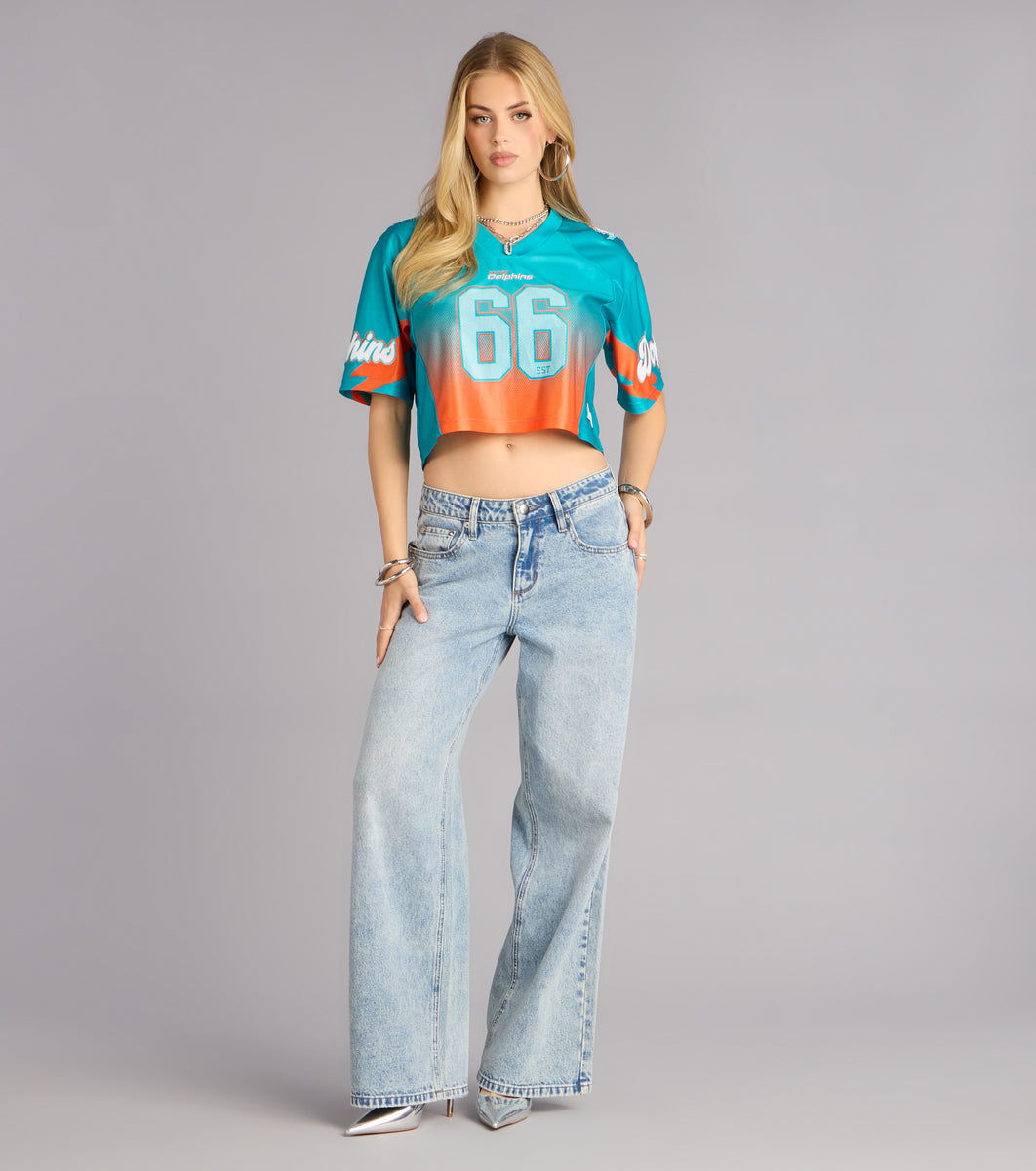Ultra Game NFL Miami Dolphins Mesh Crop Top & Windsor