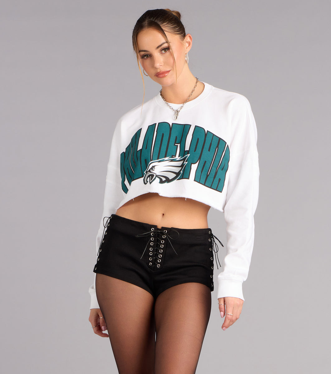 Ultra Game NFL Philadelphia Eagles Crop Sweatshirt & Windsor
