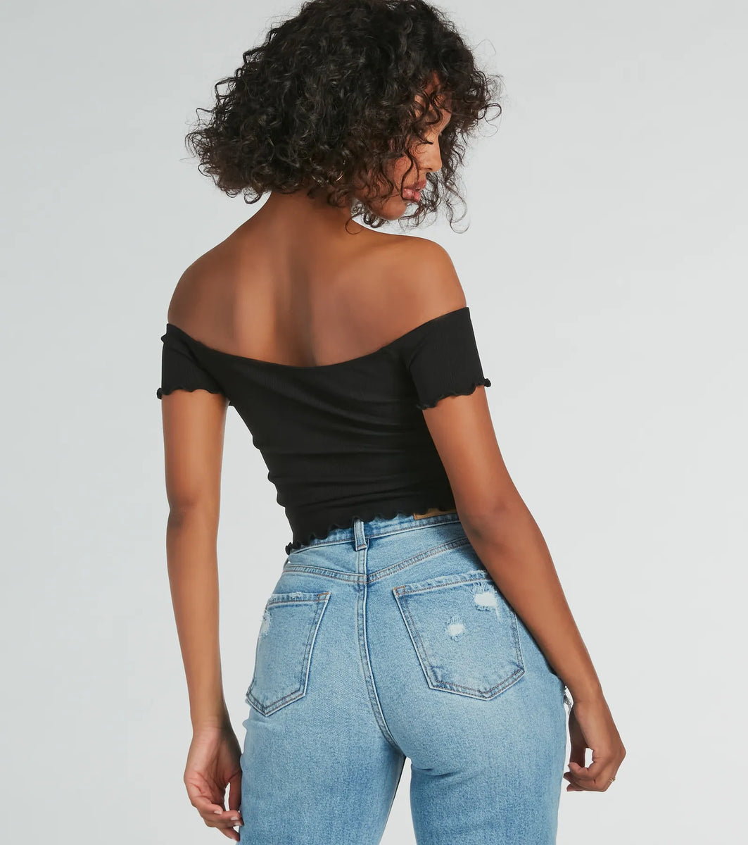 Heat Wave Off-The-Shoulder Crop Top & Windsor
