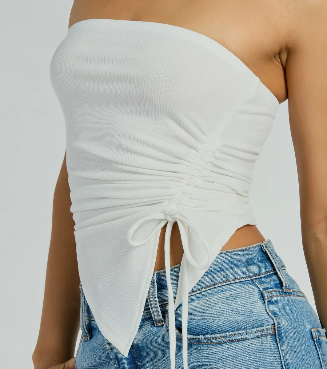 Easy Attention Strapless Slit Crop Top & Windsor