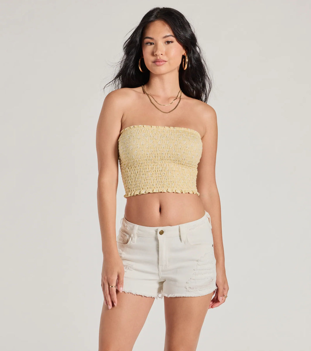 Sunshine Babe Ditsy Floral Cropped Tube Top & Windsor