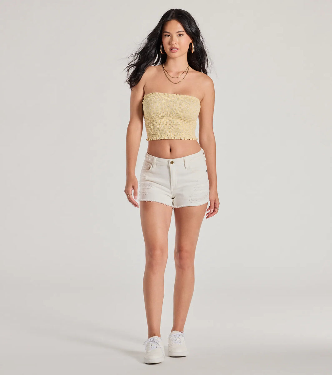 Sunshine Babe Ditsy Floral Cropped Tube Top & Windsor