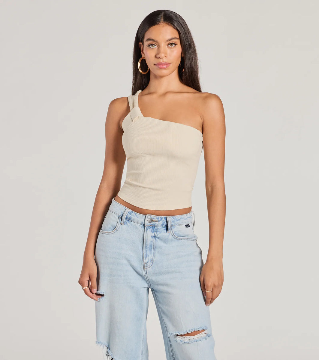 Cutely Charming One-Shoulder Crop Top & Windsor