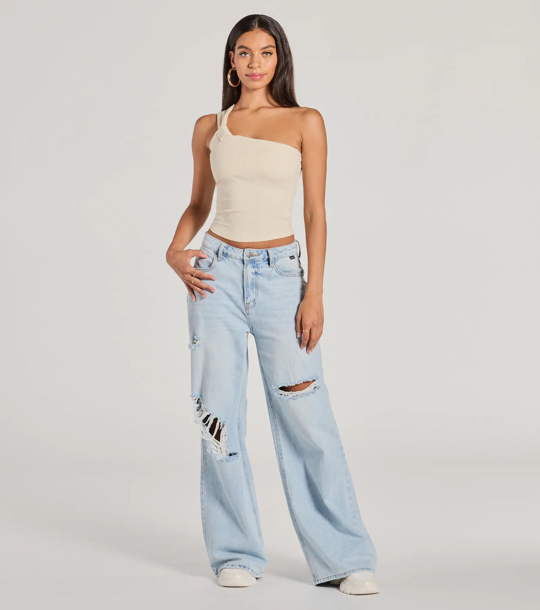 Cutely Charming One-Shoulder Crop Top & Windsor
