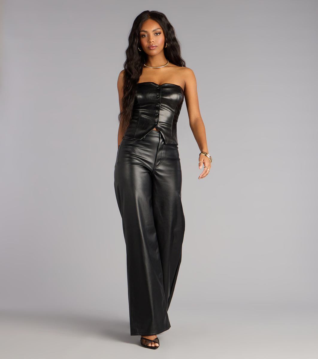 Sleek Rebel Strapless Crop Top & Windsor