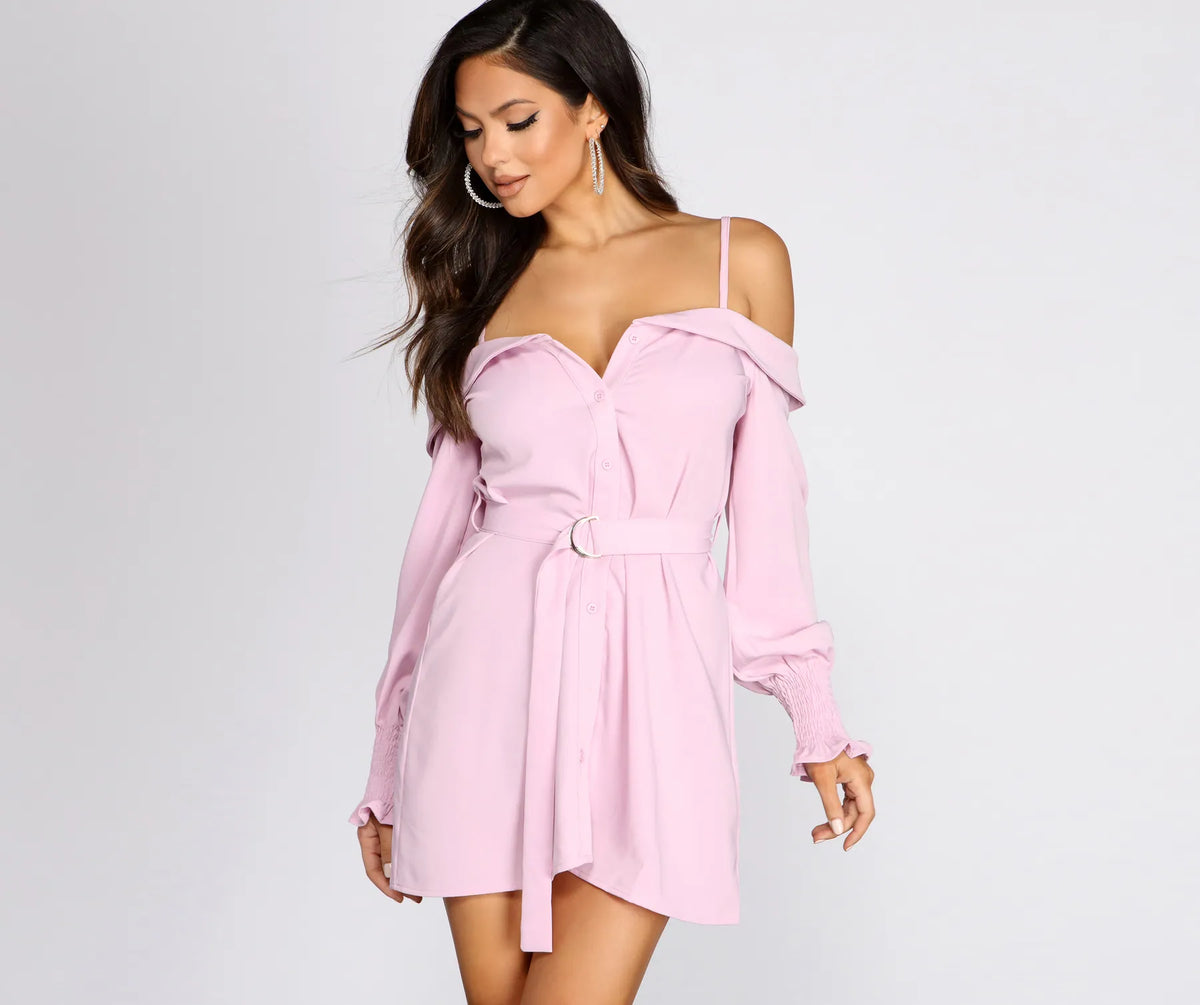 Light And Fresh Cold Shoulder Button Up Tunic & Windsor