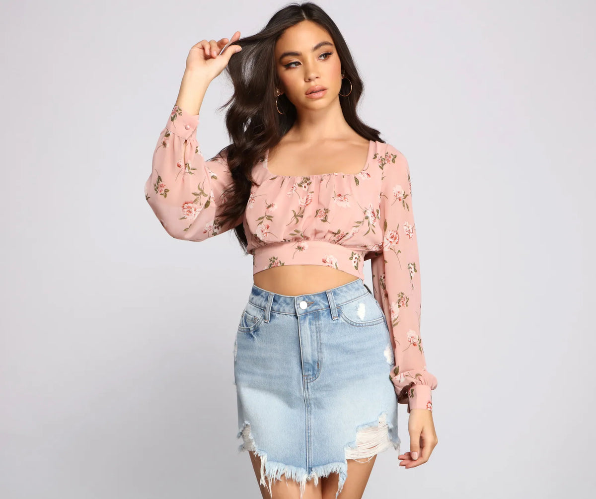 A Spring Mood Floral Crop Top & Windsor