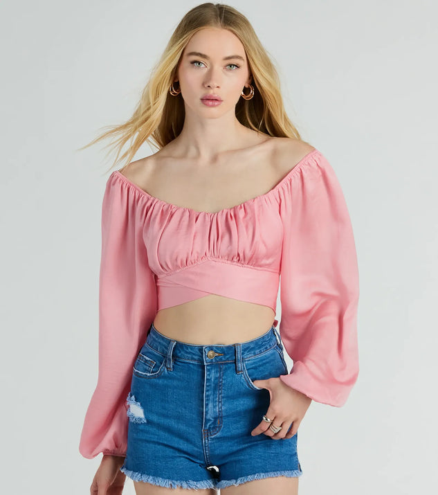 Sweet And Flirty Satin Crop Top & Windsor
