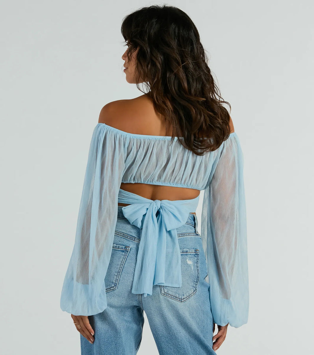 All This Grace Tie-Back Mesh Crop Top & Windsor