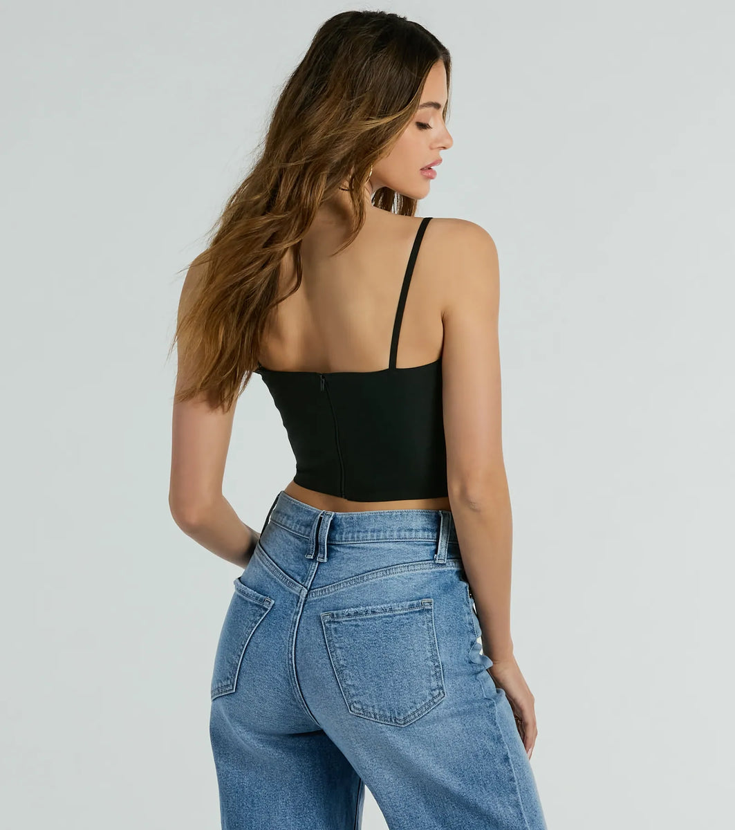 Sultry Flair Woven Cropped Corset Top & Windsor