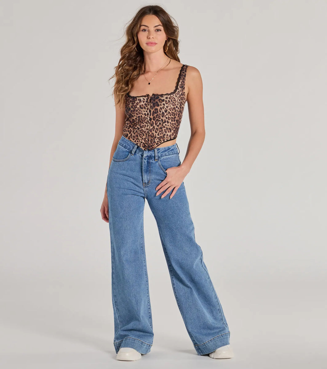 Darling Attitude Leopard Satin Corset Top & Windsor