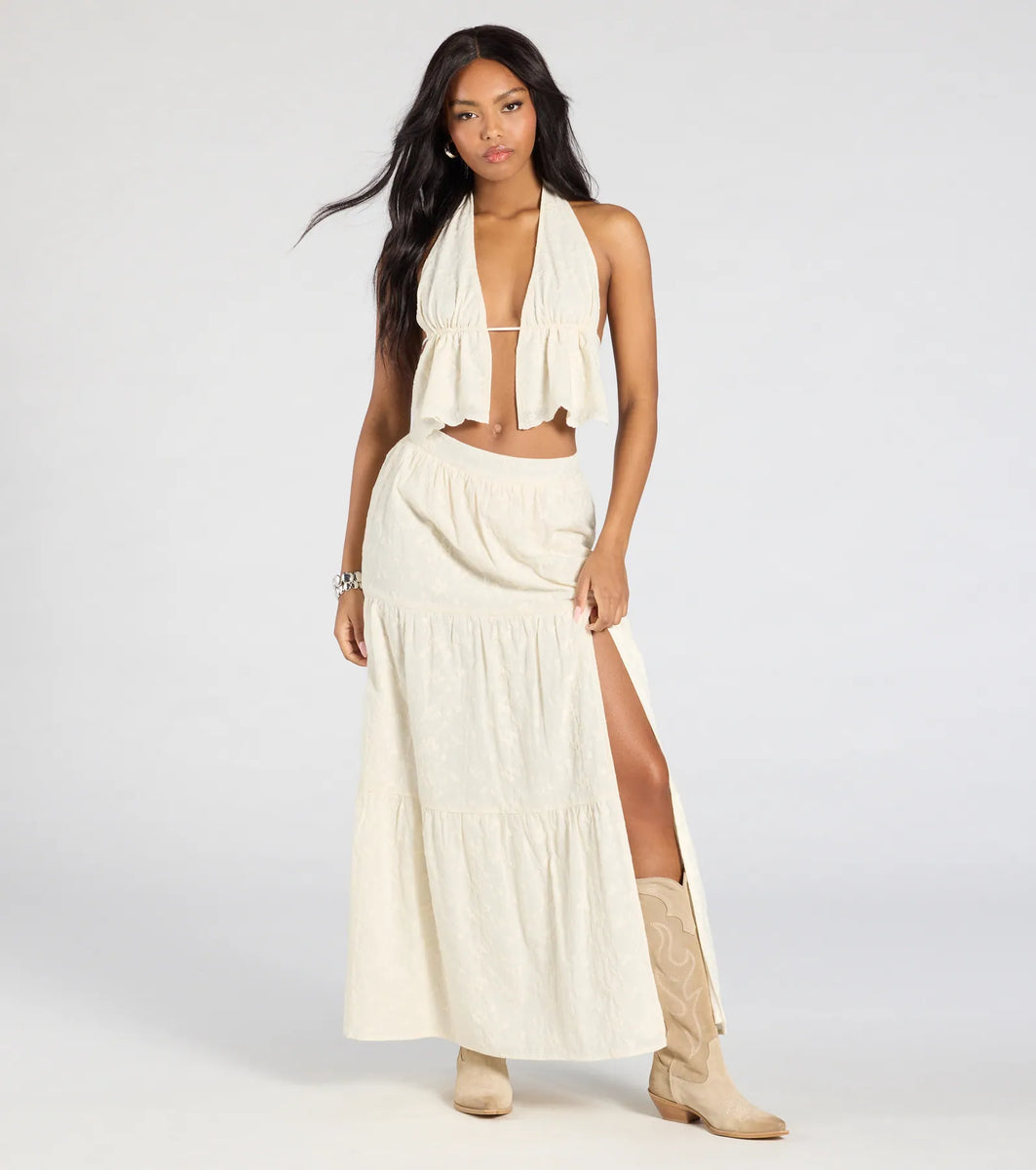 Constant Stunner Open Back Halter Crop Top & Windsor