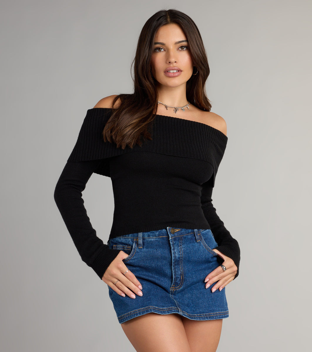 Chic Stroll Off-The-Shoulder Sweater & Windsor