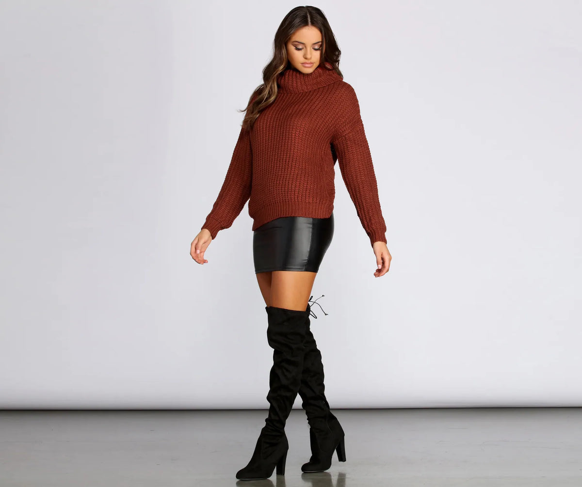 Open Back Turtleneck Sweater & Windsor