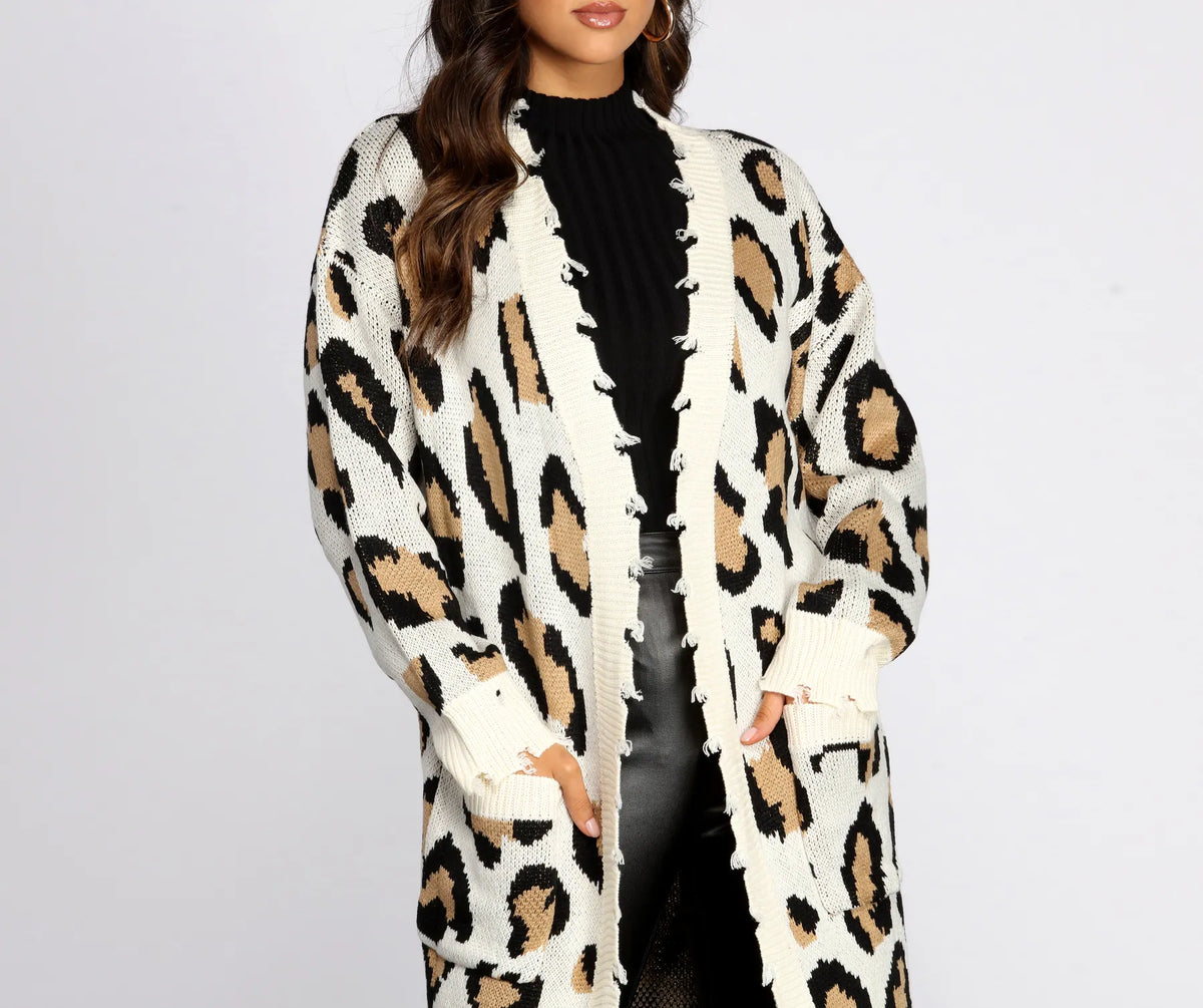 Distressed Leopard Print Duster & Windsor