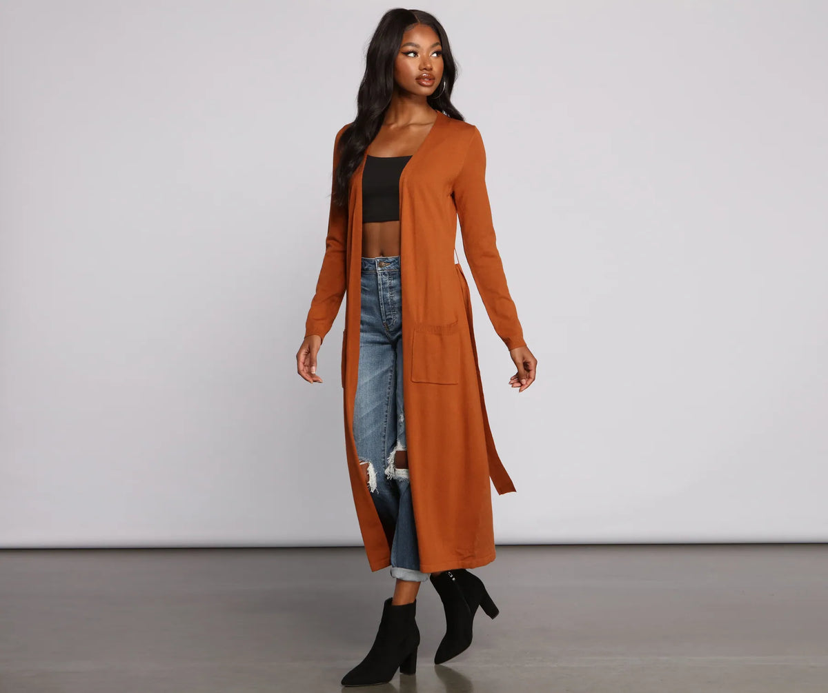 So Chic Tie Waist Duster & Windsor