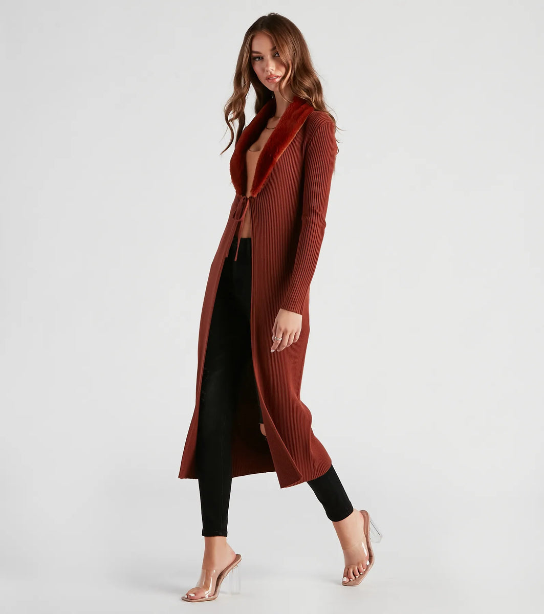 Forever Fabulous Faux Fur Knit Duster & Windsor