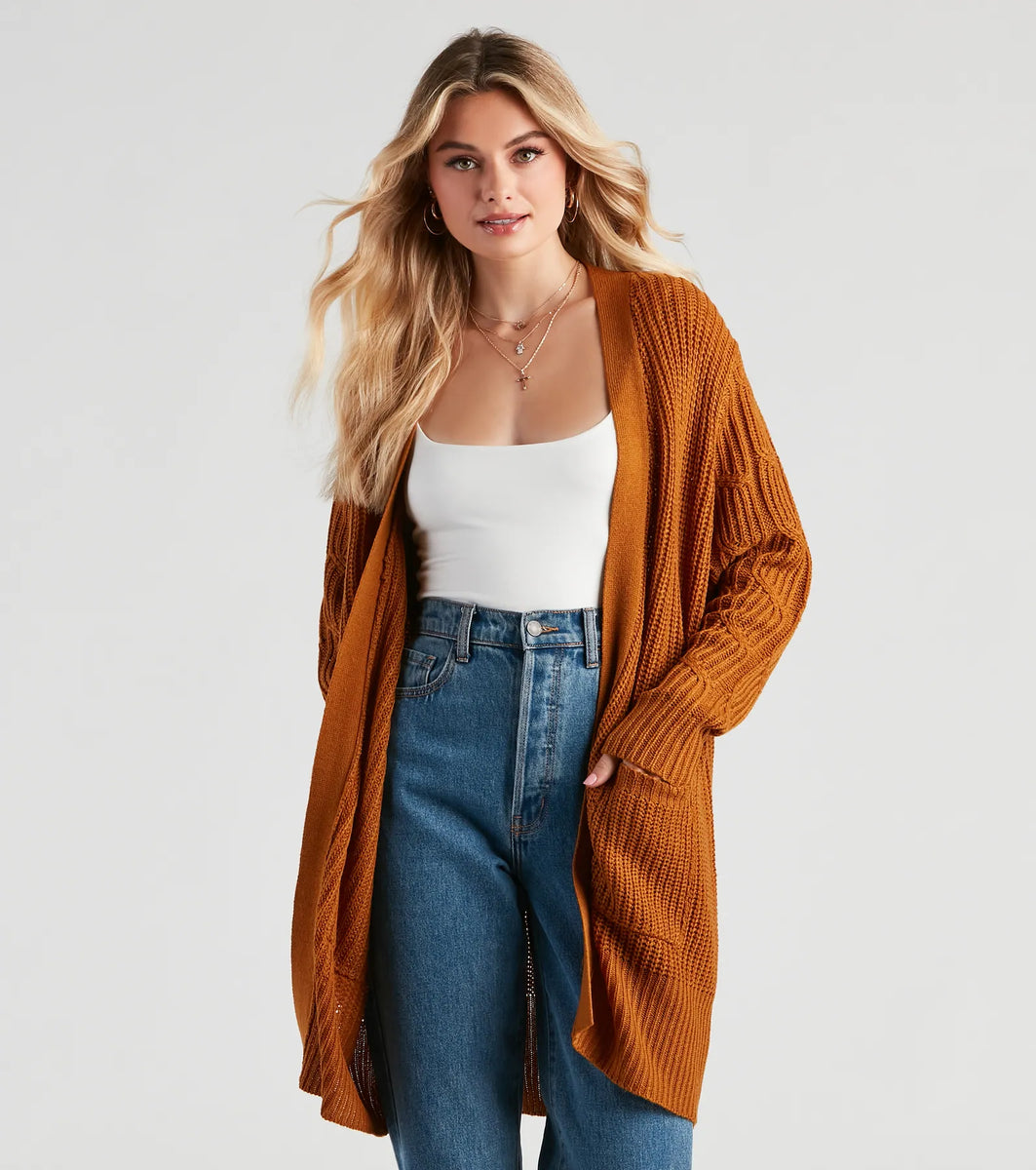 Cozy Up Cable Knit Oversized Cardgian & Windsor