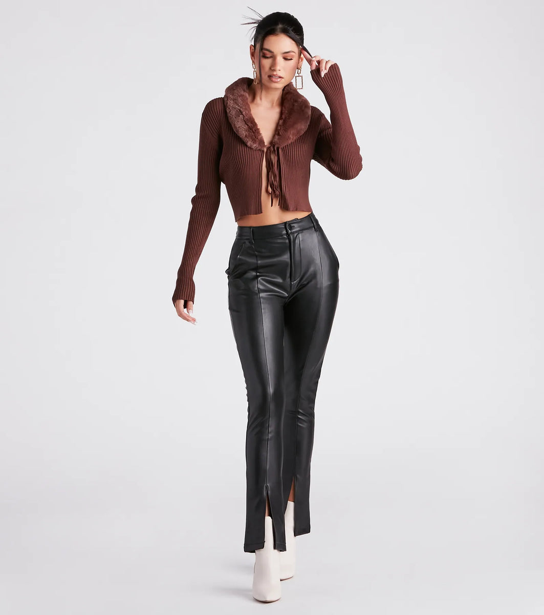 Fur Real Slay Knit Crop Cardigan & Windsor