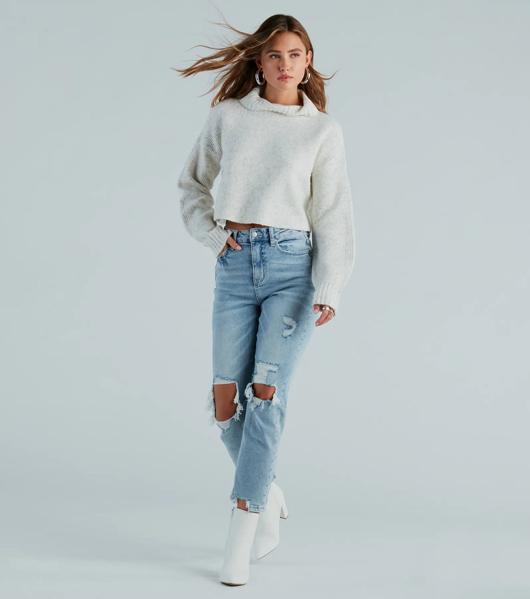 Second Look Turtleneck Open Back Sweater & Windsor
