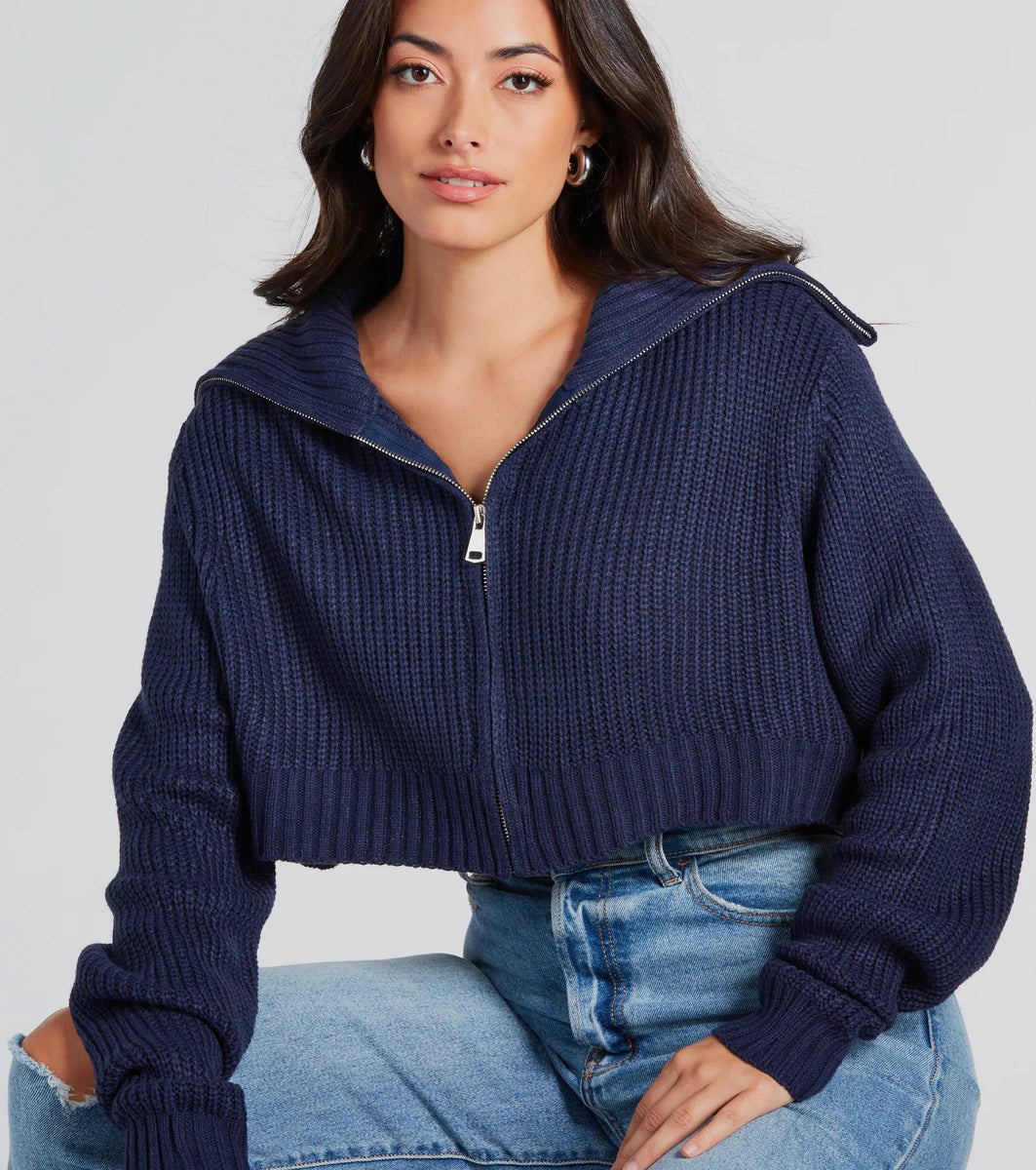 Casually Classic Collared Zip-Front Sweater & Windsor