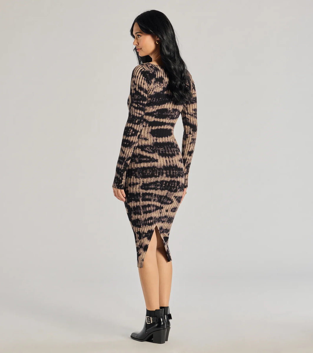 Cosmic Chic Tie-Dye Knit Midi Dress & Windsor