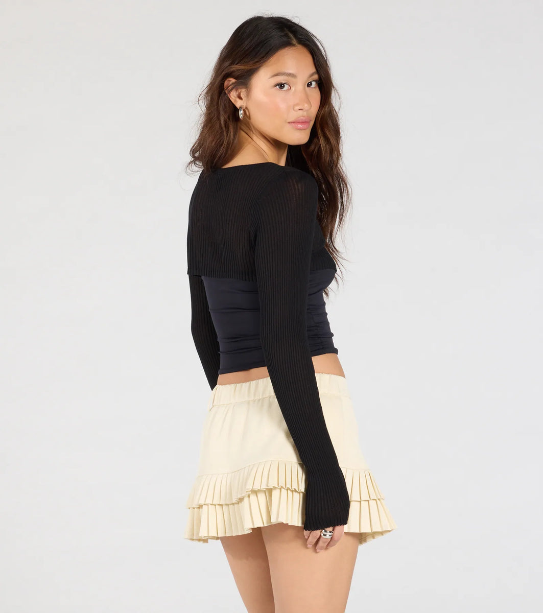 Perfectly Chic Button Crop Sweater Topper & Windsor