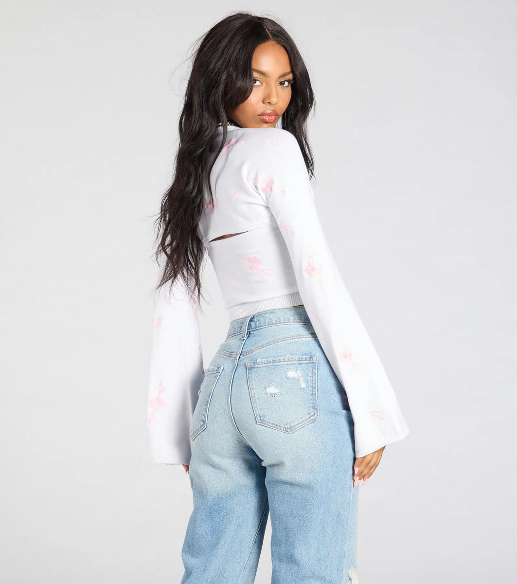 Easy Charm Long Sleeve Floral Bolero & Windsor