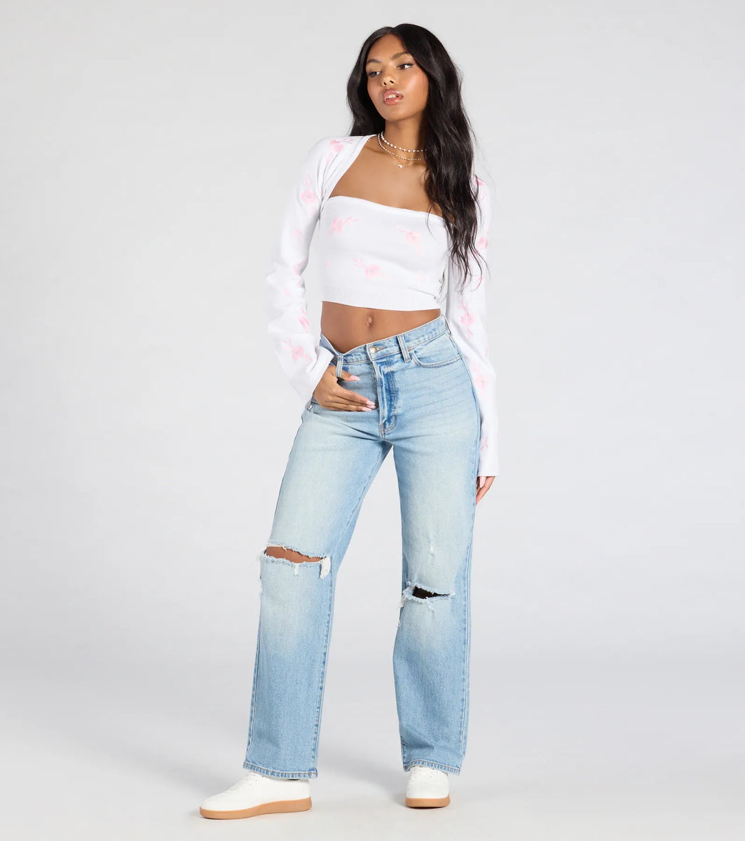 Easy Charm Long Sleeve Floral Bolero & Windsor