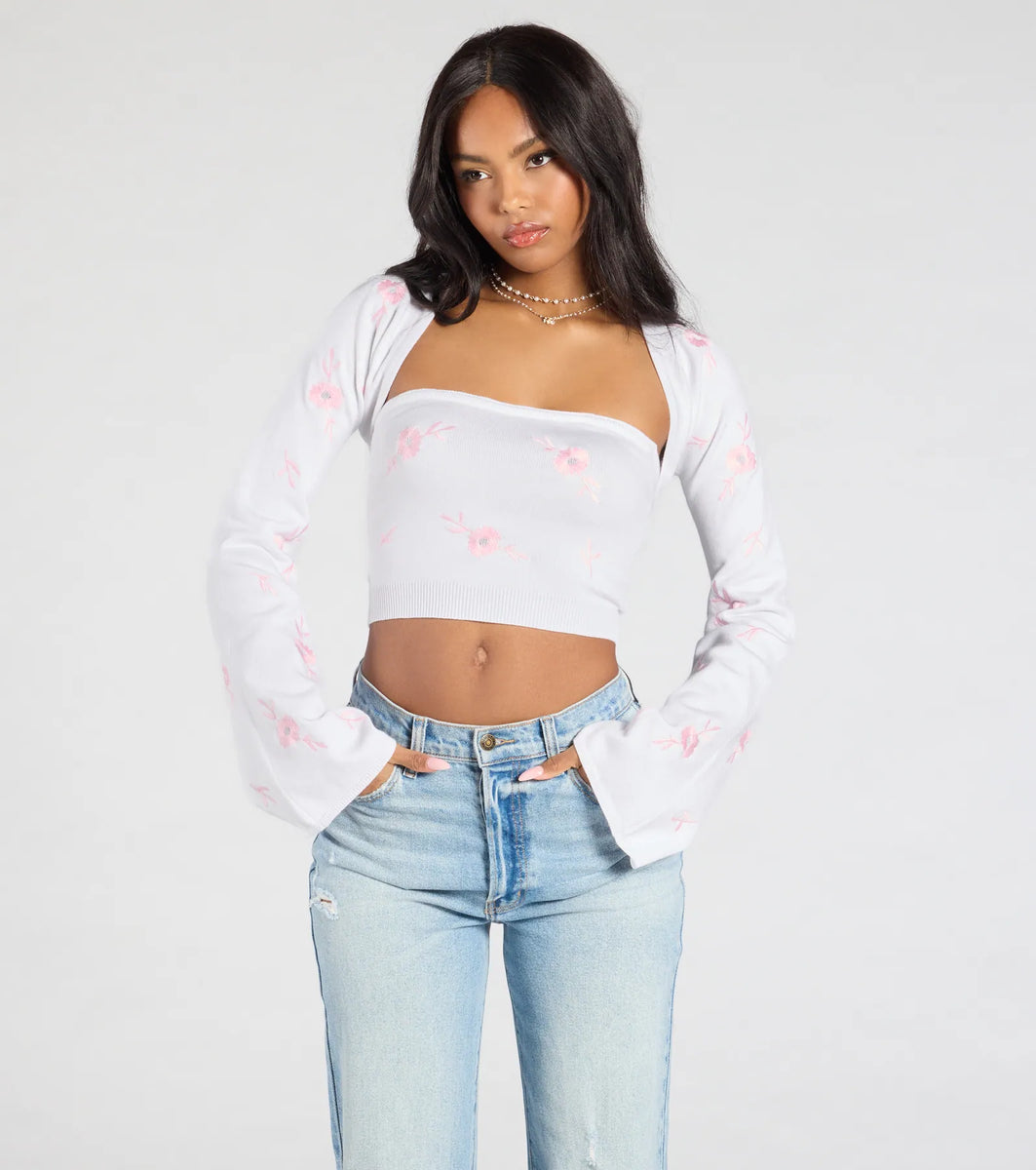 Easy Charm Floral Crop Tube Top & Windsor