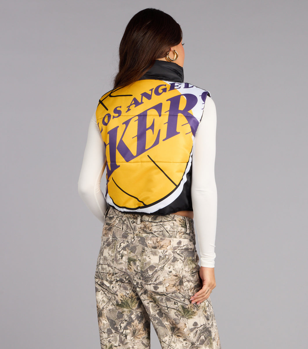 Ultra Game NBA Los Angeles Lakers Puffer Vest & Windsor