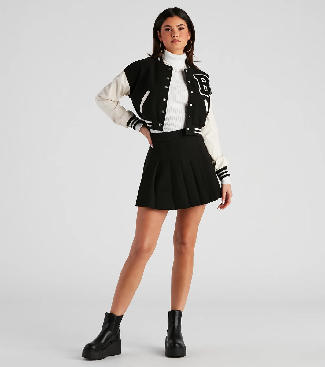 B For Babe Crop Letterman Jacket & Windsor
