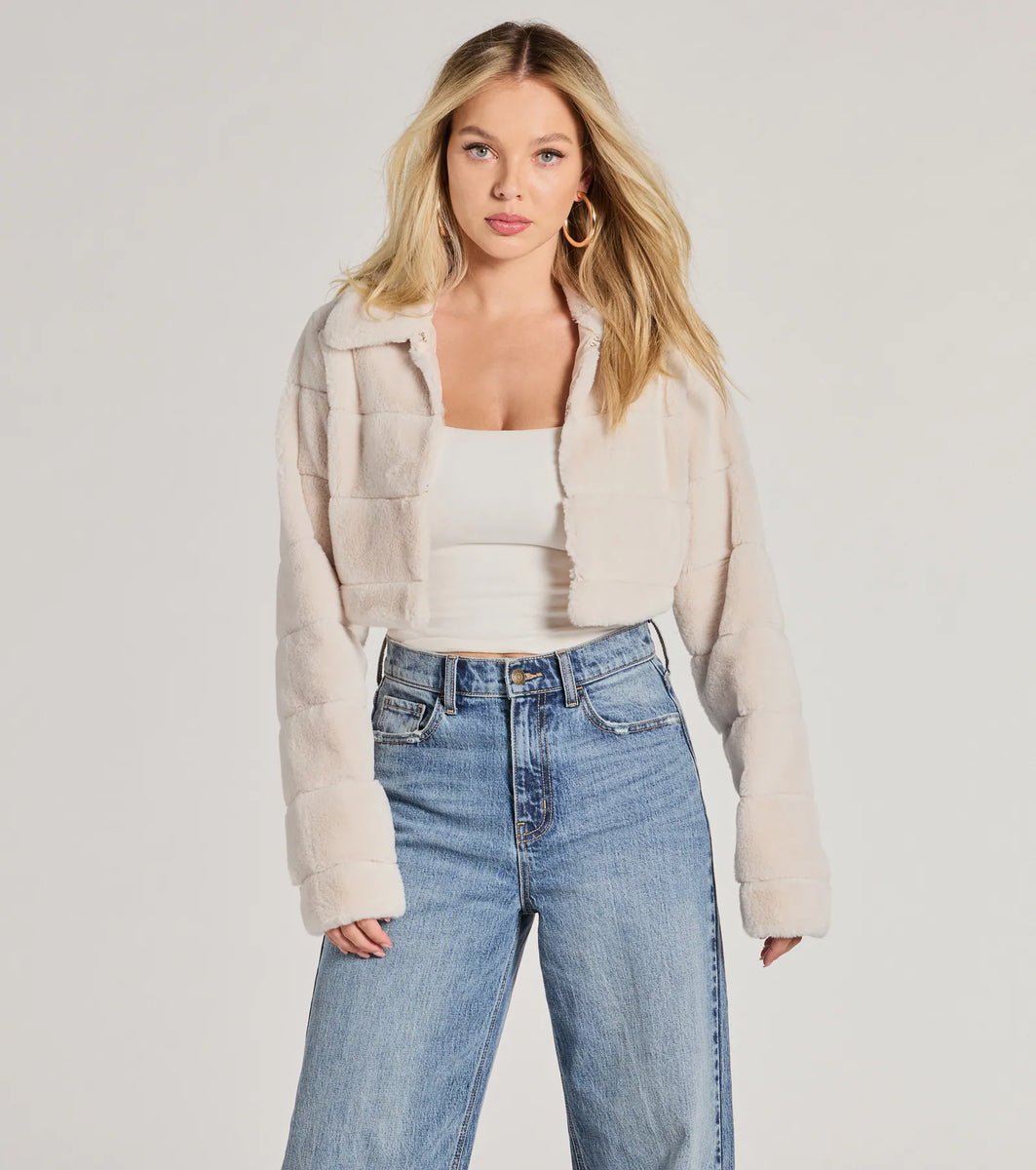 She's An Icon Faux Fur Cropped Jacket & Windsor