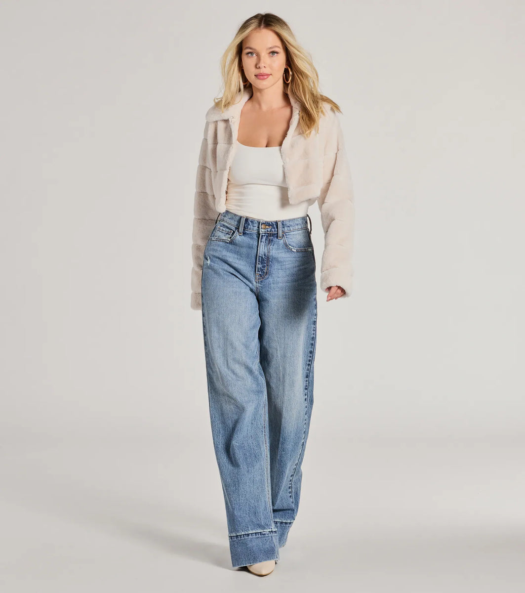 She's An Icon Faux Fur Cropped Jacket & Windsor