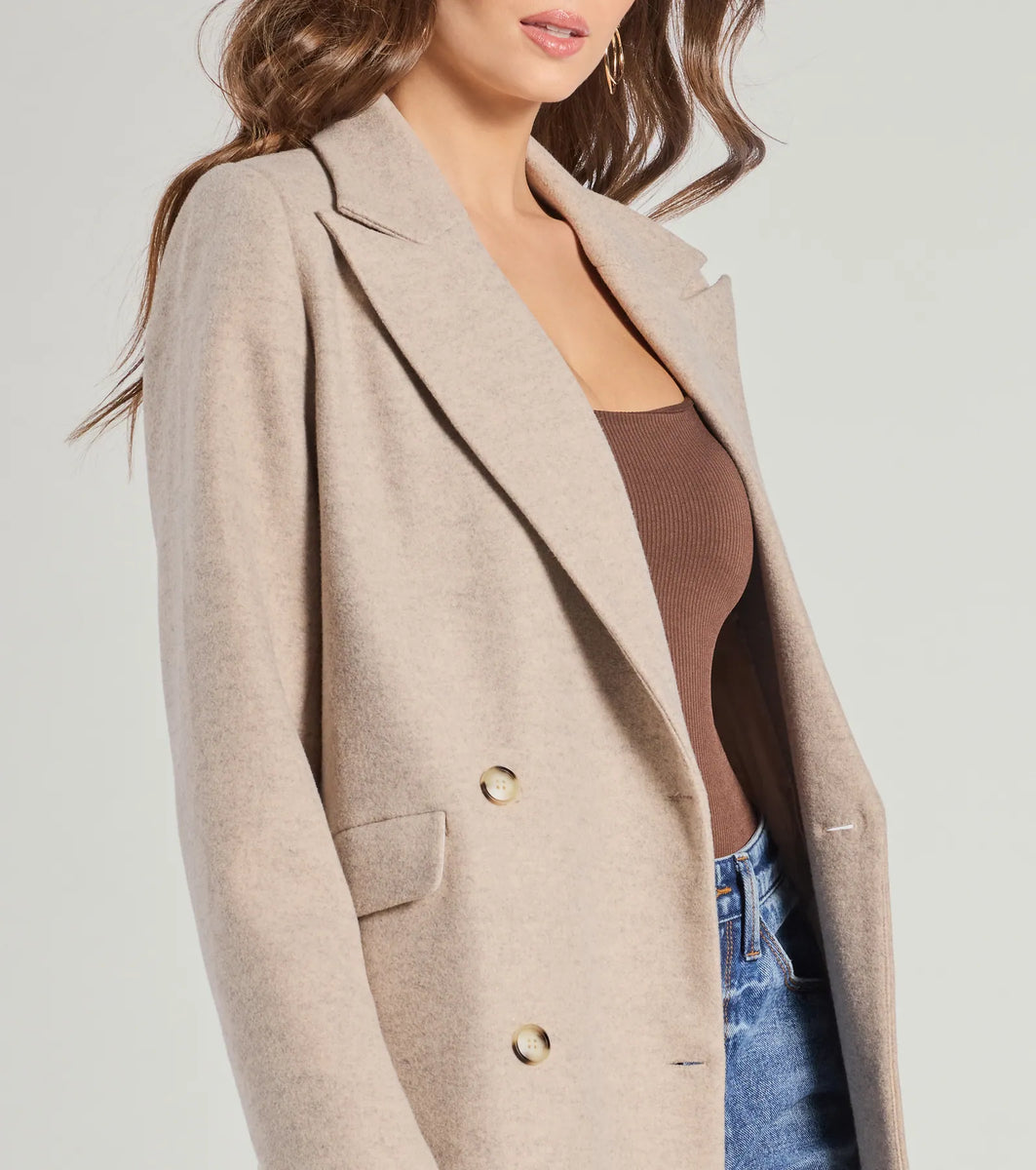 Refined Glamour Oversized Faux Wool Trench Coat & Windsor