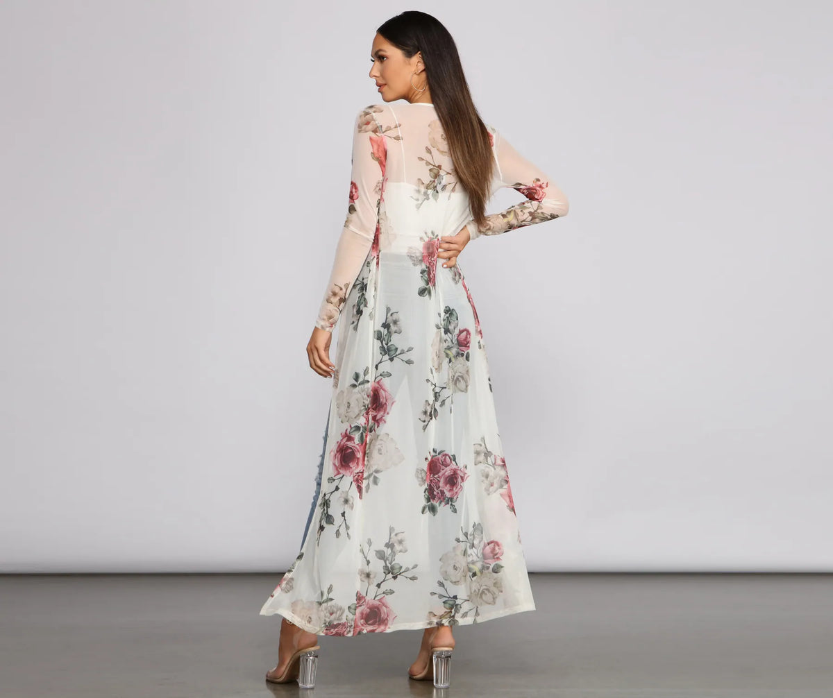 Flowy In Floral Mesh Duster & Windsor