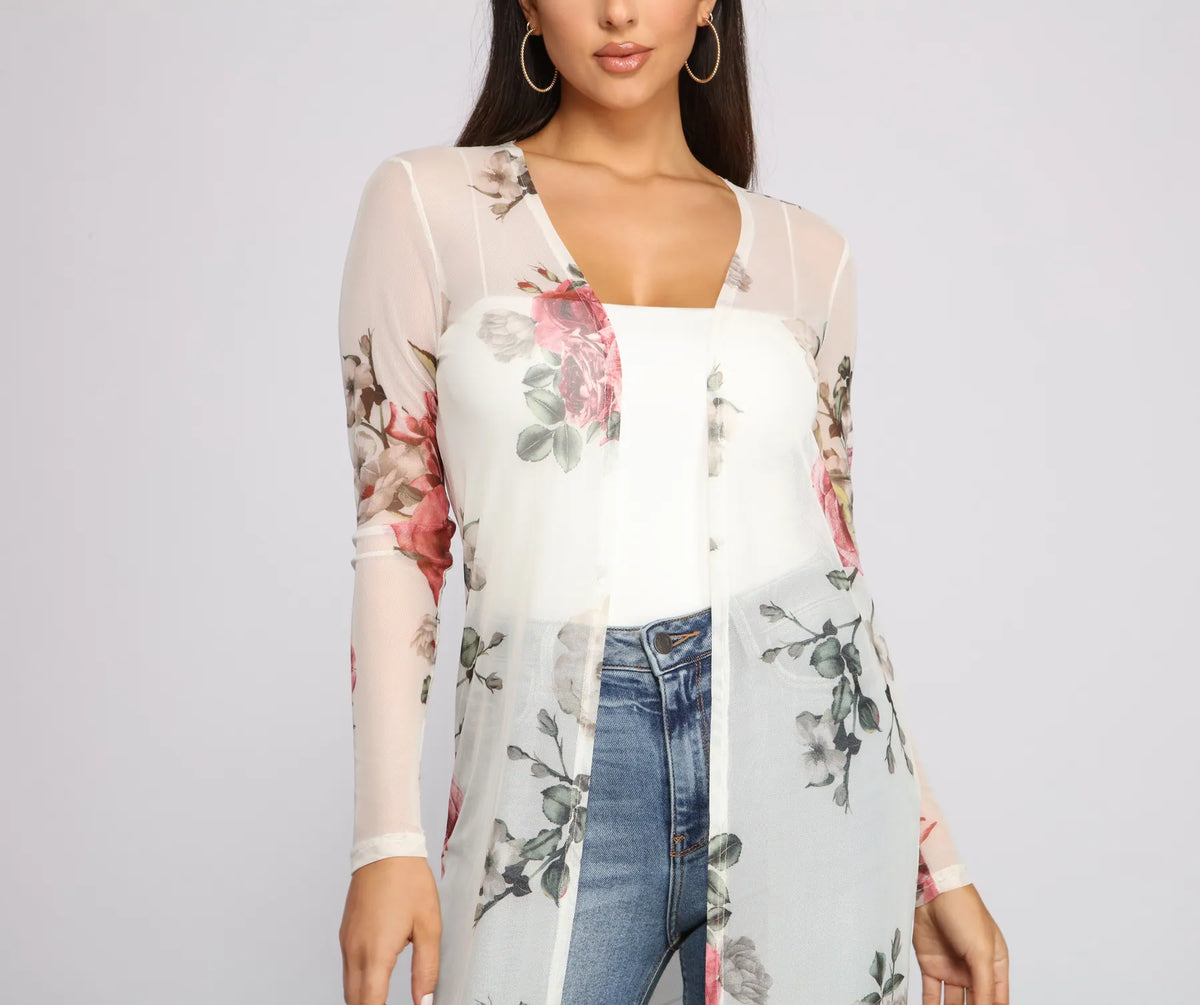 Flowy In Floral Mesh Duster & Windsor