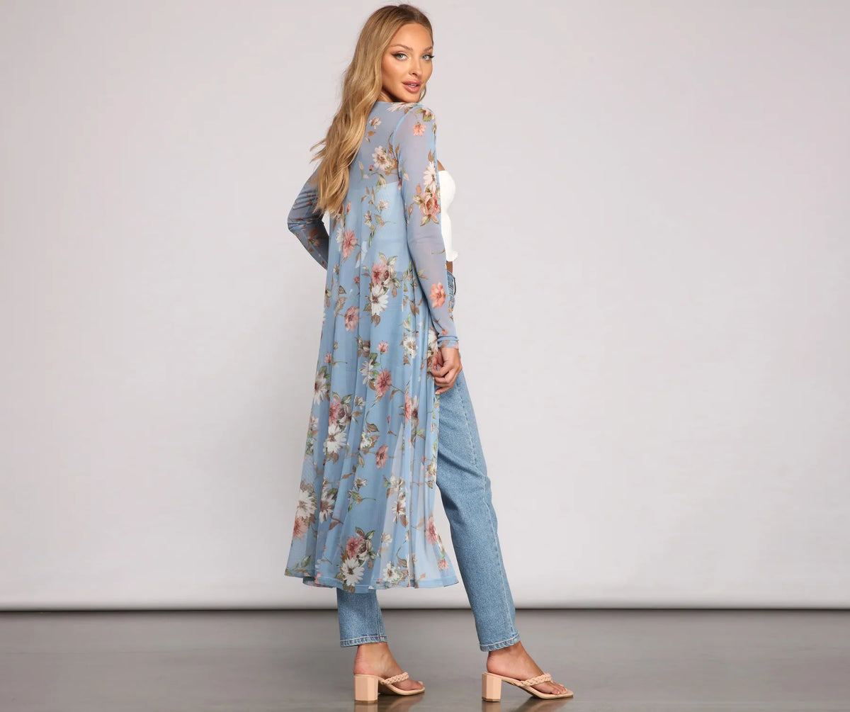 Fresh And Flirty Floral Mesh Duster & Windsor