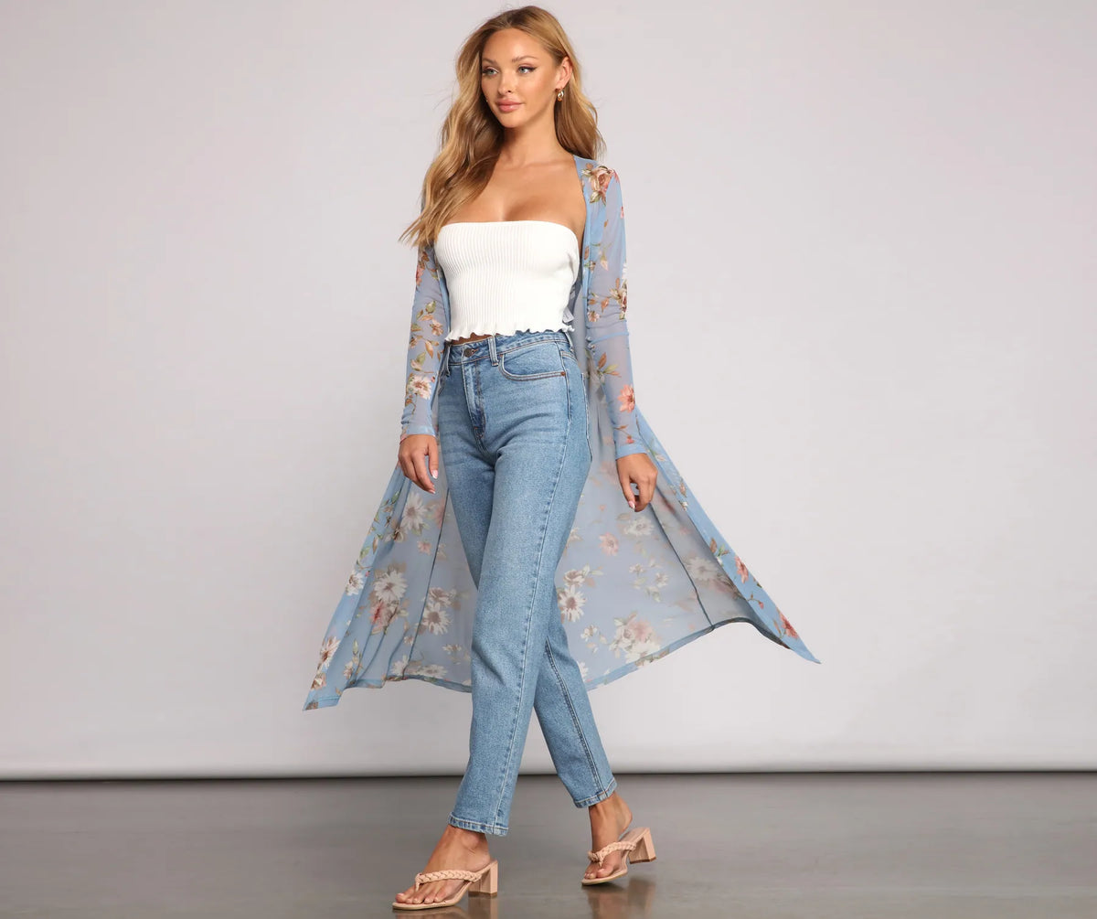 Fresh And Flirty Floral Mesh Duster & Windsor