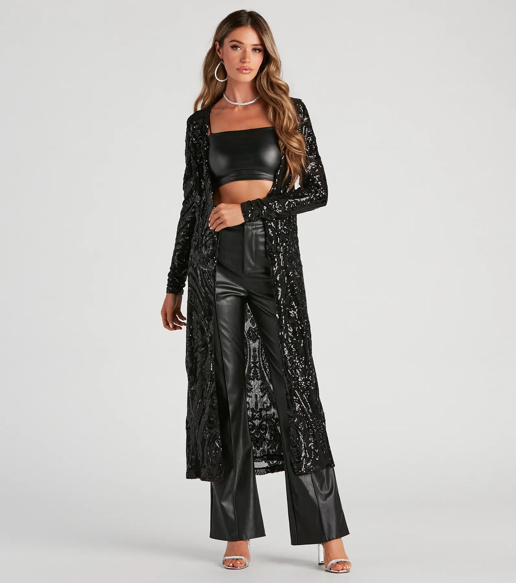 Dazzling Affair Sequin Mesh Duster & Windsor