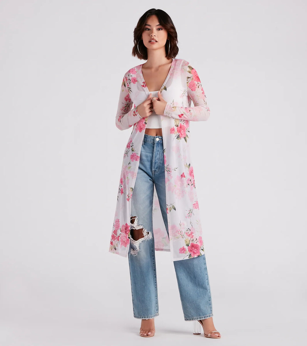 Full Bloom Floral Mesh Duster & Windsor